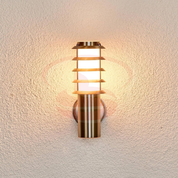 Louvered Outdoor Wall Lamp Architectural Warm Light Wall Fixture ...