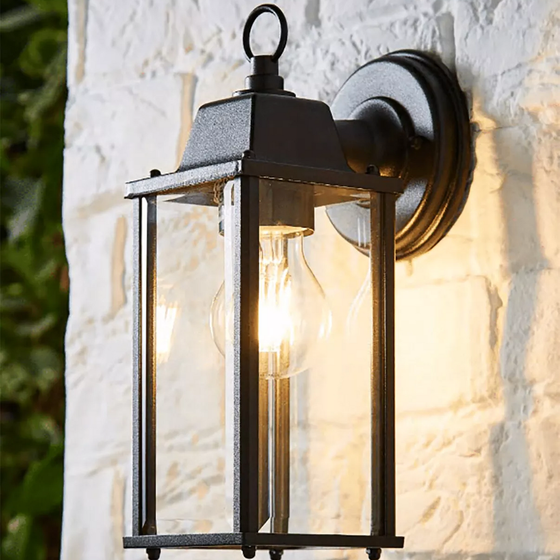 Rustic Frame Outdoor Wall Lantern | Vintage Black Wall Lamp – Smart ...